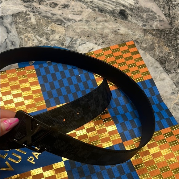 Louis Vuitton | Accessories | Louis Vuitton Black Checkered Belt | Poshmark
